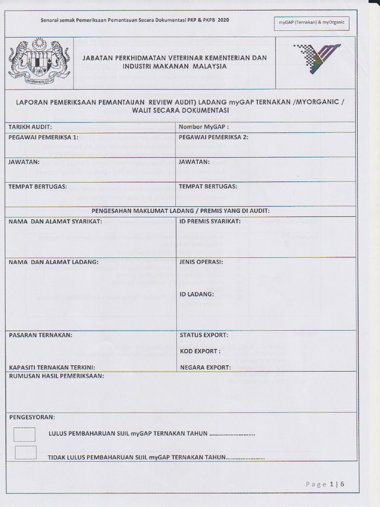 Senarai Semak myGAP | PDF