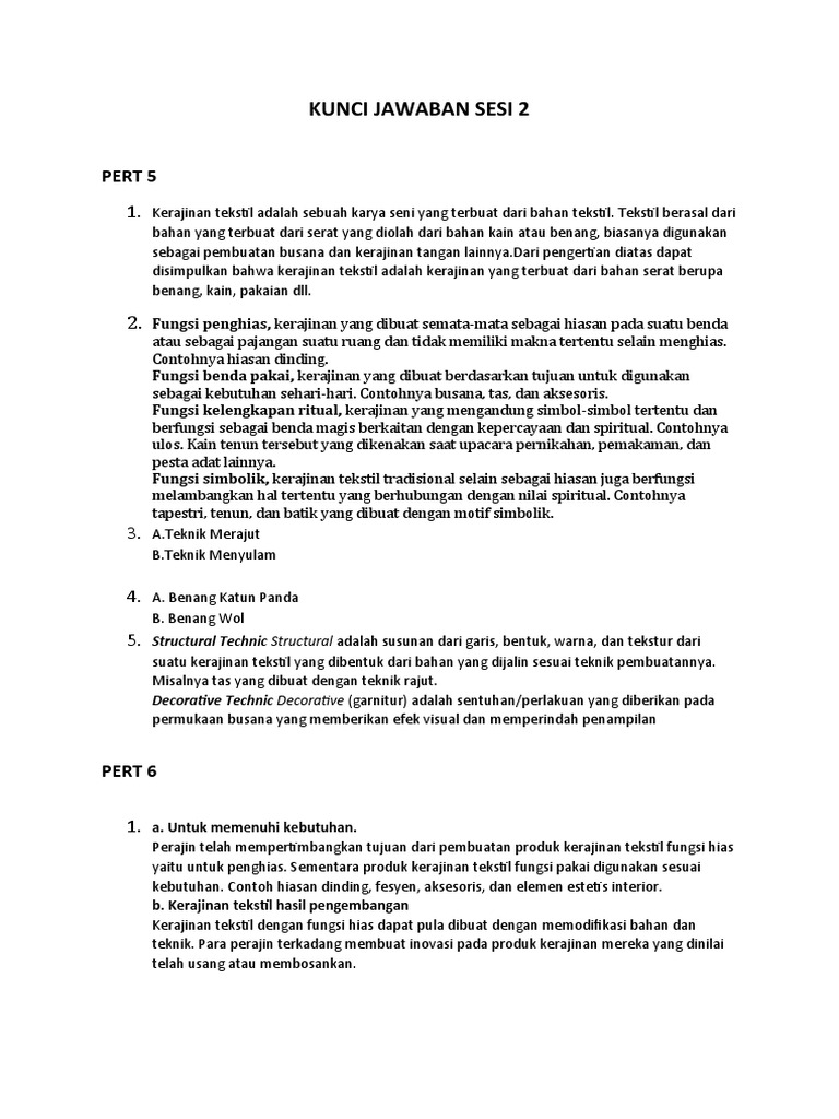 Kunci Jawaban Sesi 2 | PDF