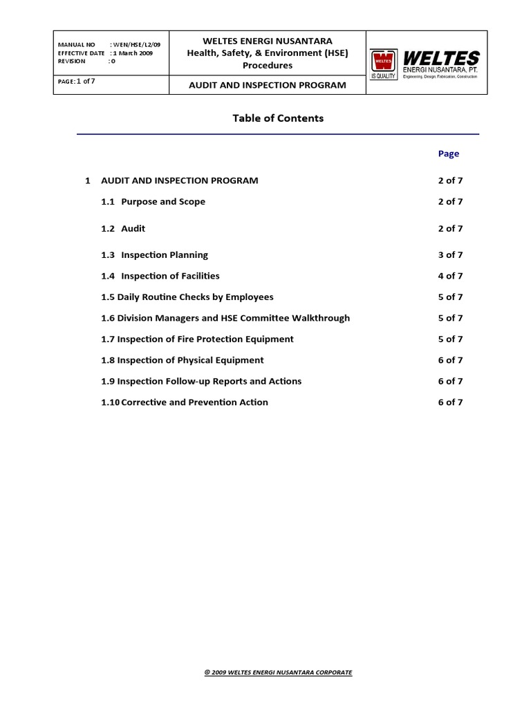9 - Audit and Inspection Program | PDF | Audit | Regulatory Compliance