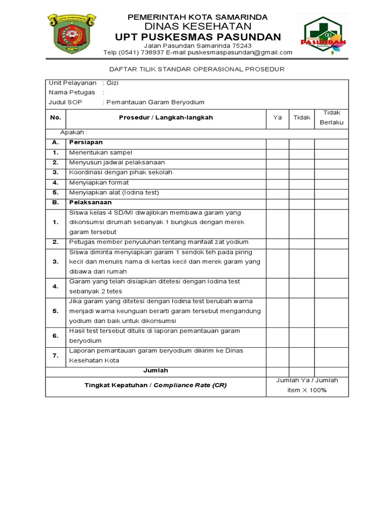 Daftar Tilik Sop | PDF
