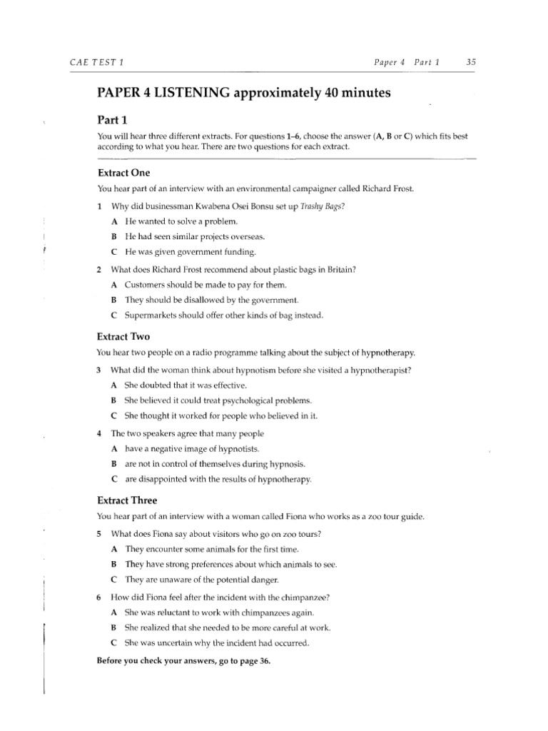 GR 9, Listening Practice Test | PDF
