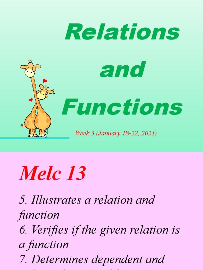 Wk 3 Relation And Function Pdf Variable Mathematics Function Mathematics 