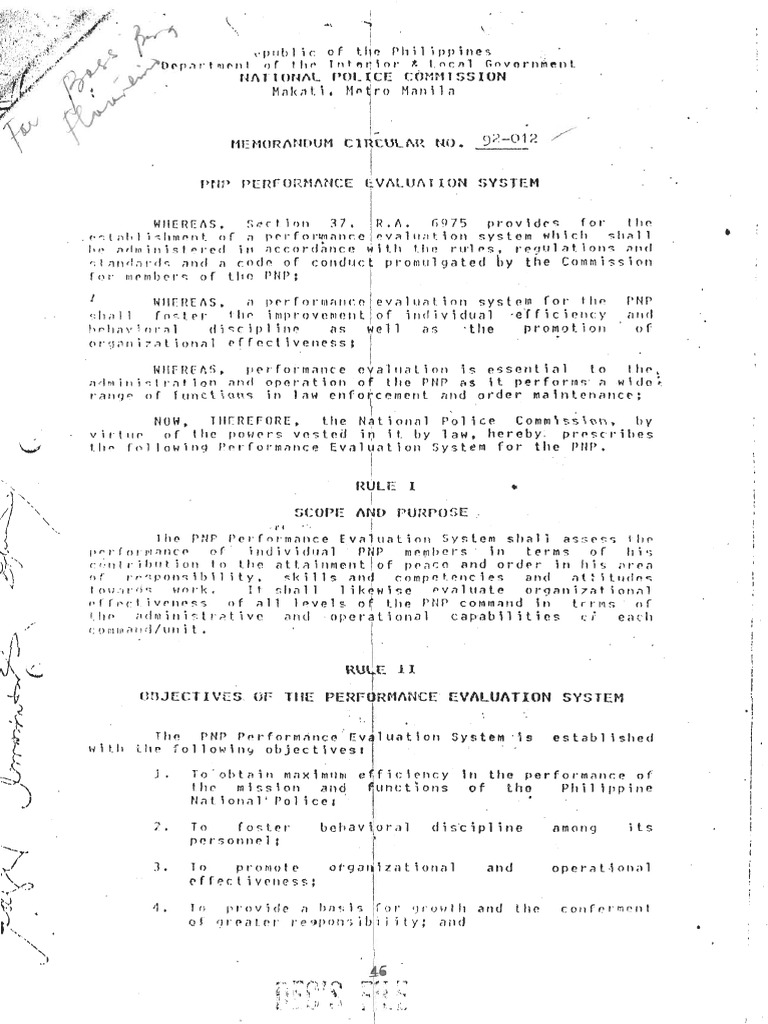 MC 93-012 PNP Performance Evaluation System | PDF