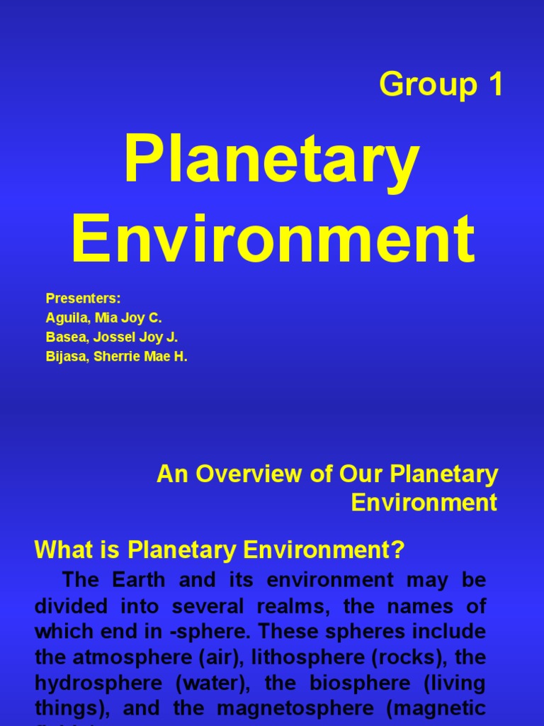 Planetary Environment | PDF | Earth | Solar System
