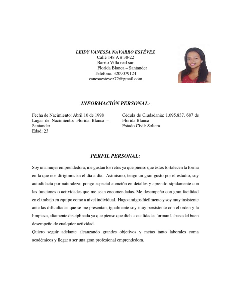Leidy Vanessa Navarro Estévez Hv1 | PDF
