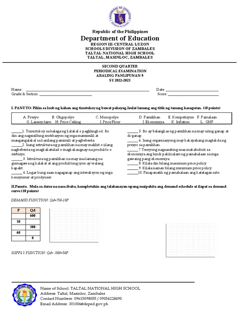 Second Quarter Ap9 | PDF