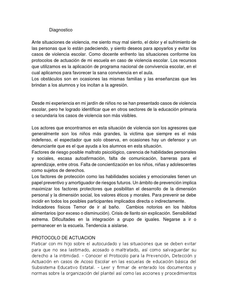 Prevencion De Violencia Preescolar Pdf Violencia Educación De La