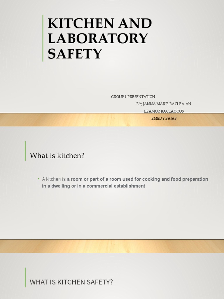 Kitchen and Laboratory Safety | PDF