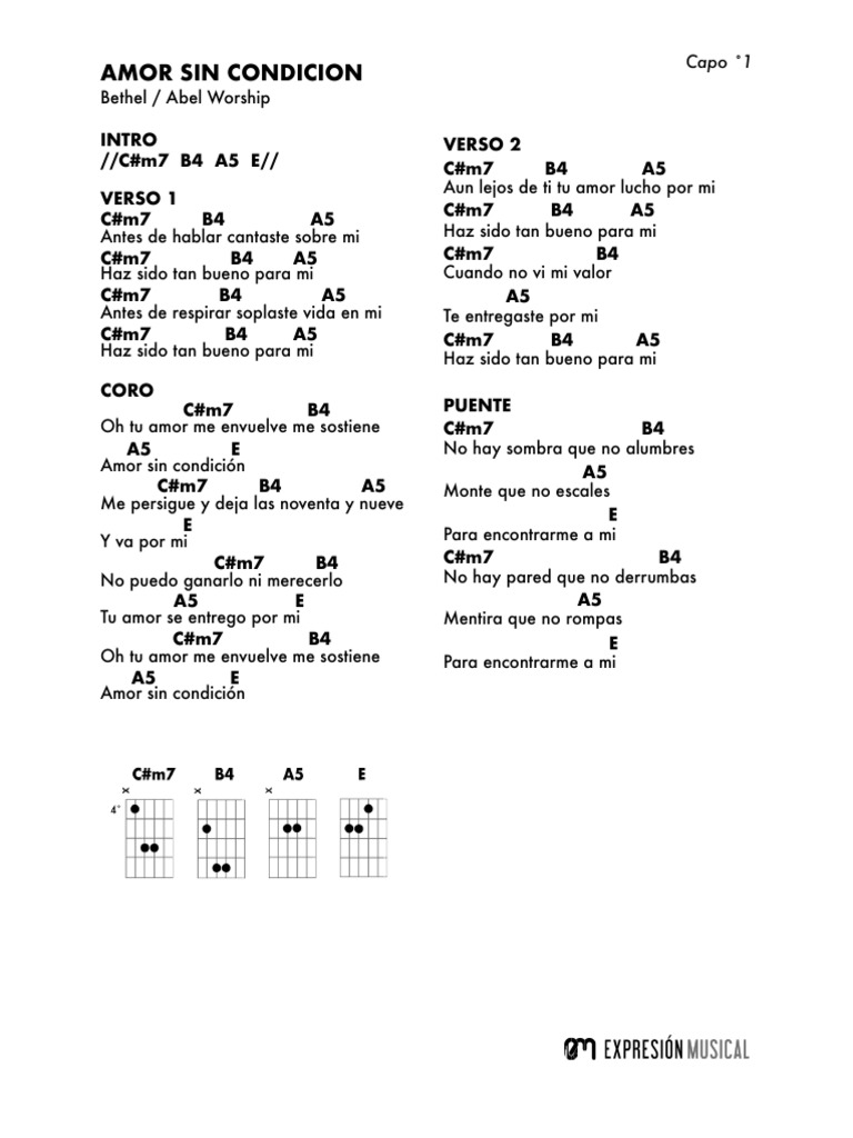 Amor Sin Condicion Abel WorshipBethel | PDF