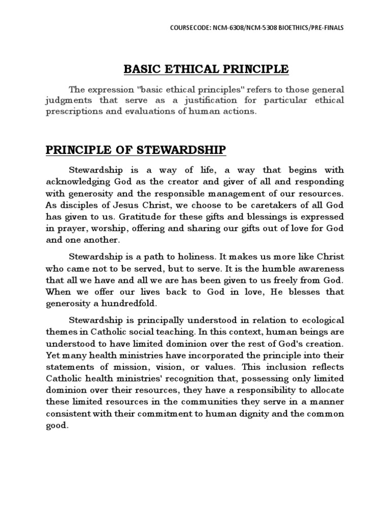 Module 8 BASIC ETHICAL PRINCIPLE | PDF | Thomas Aquinas | Human Sexuality