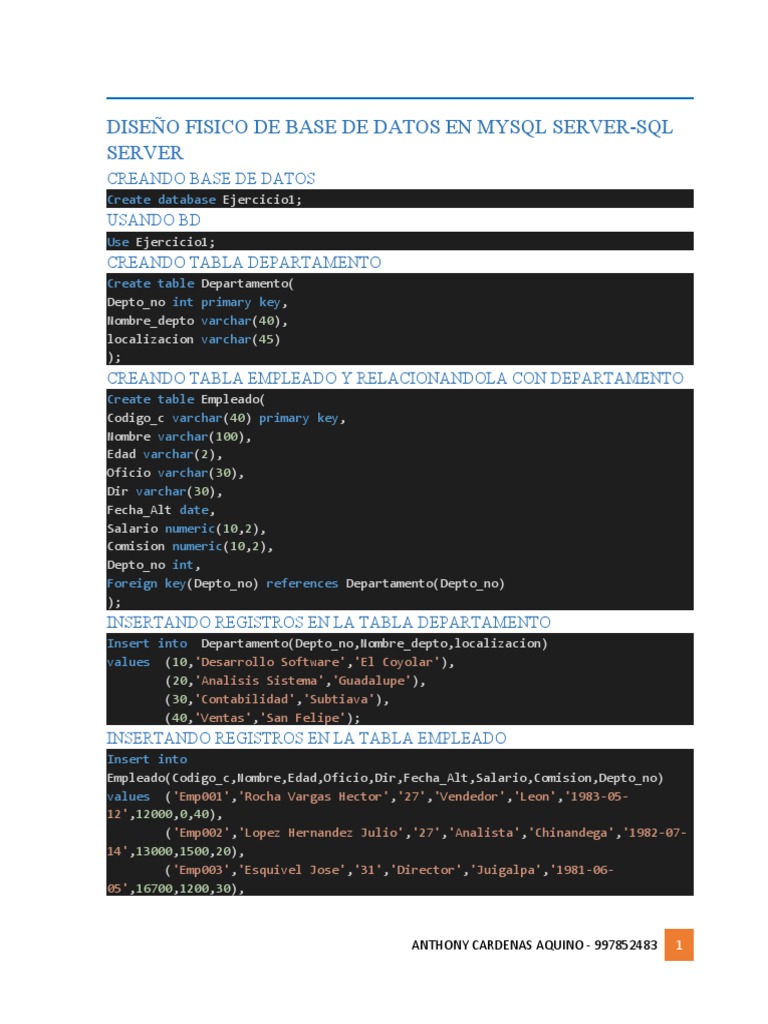 Consultas Ms SQL Server y Mysql | PDF | SQL | Datos