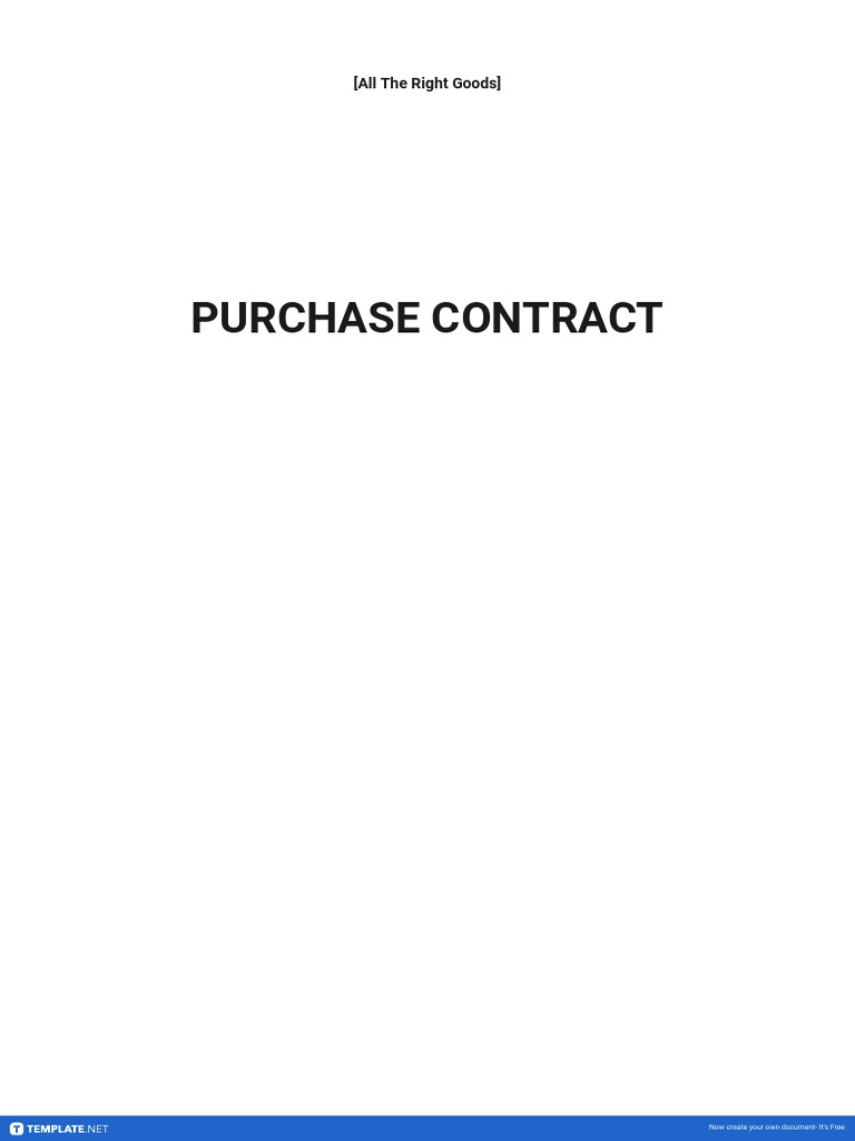 Purchase Contract Template | PDF | Contractual Term | Prices