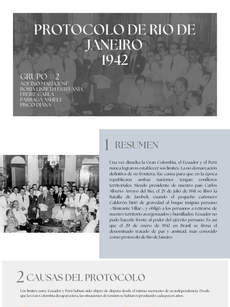 Grupo #2 Protocolo de Rio de Janeiro. | PDF | América del Sur | Relaciones Internacionales
