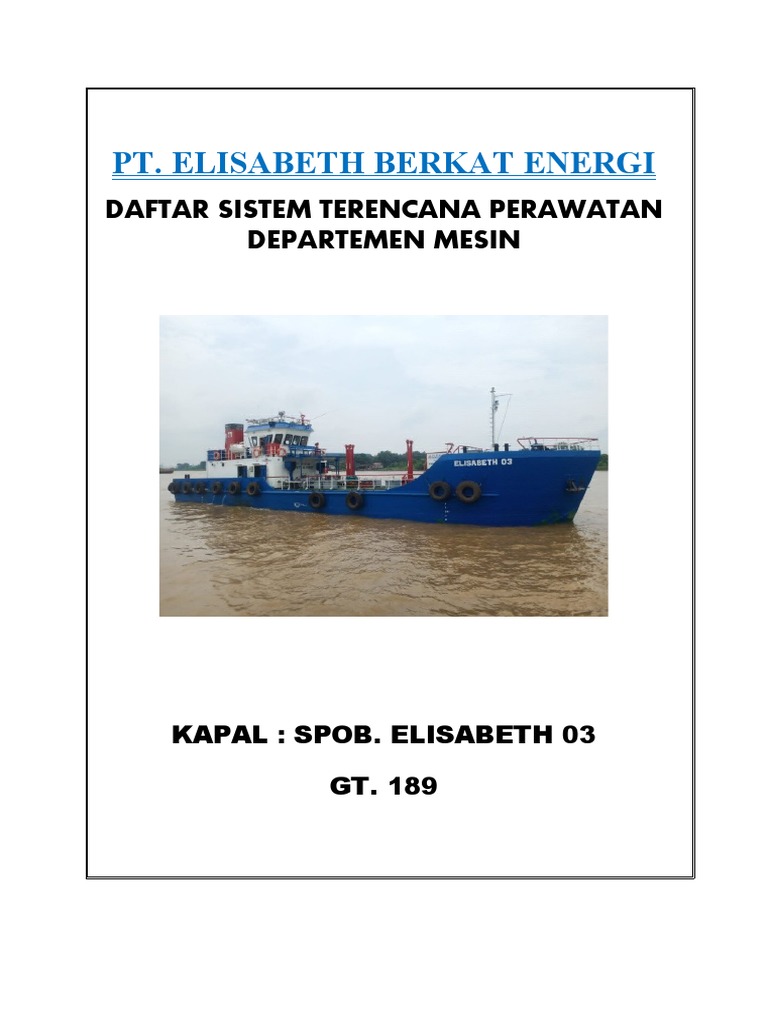 Jadwal Perawatan Mesin SPOB Elisabeth 03 | PDF | Memasak, Makanan, & Anggur