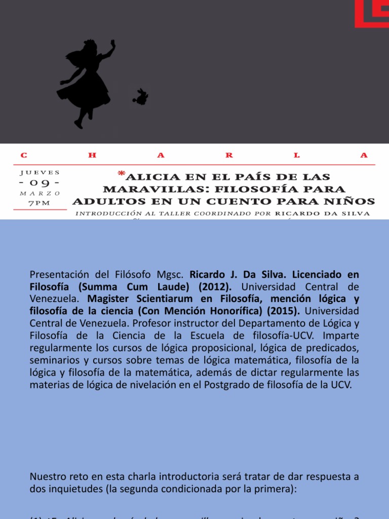 Lógica y Filosofía en Alicia | PDF | Lógica matemática | Lewis Carroll