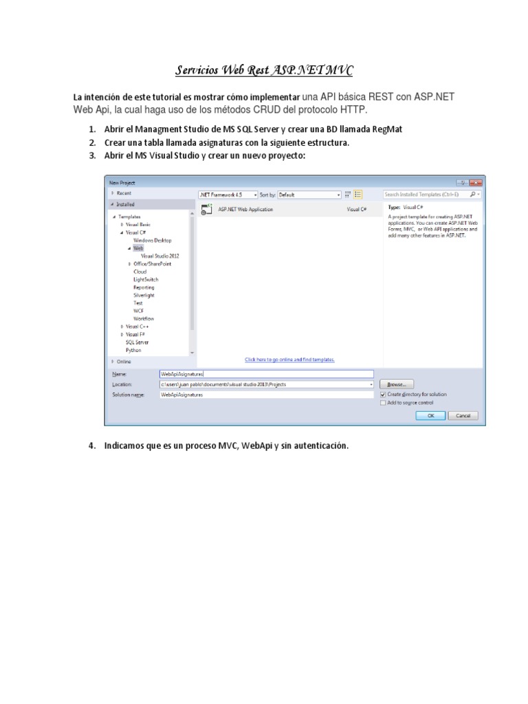 Tutorial ASP - NET WebApi | PDF | Marco de la entidad | Transferencia ... Tutorial ASP - NET WebApi | PDF | Marco de la entidad | Transferencia ...