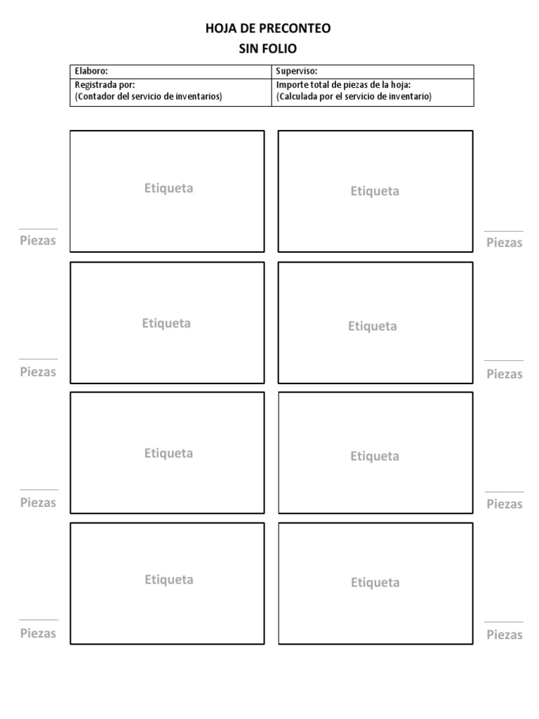 Hoja de Preconteo Sin Folio | PDF