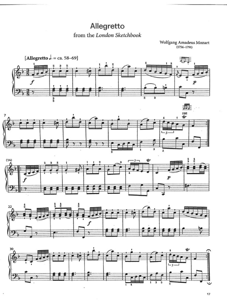 Piano Allegretto Mozart | PDF