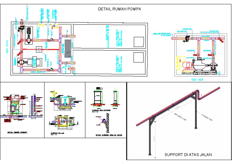 Detail Ruang Pompa & Pillar Hydrant | PDF