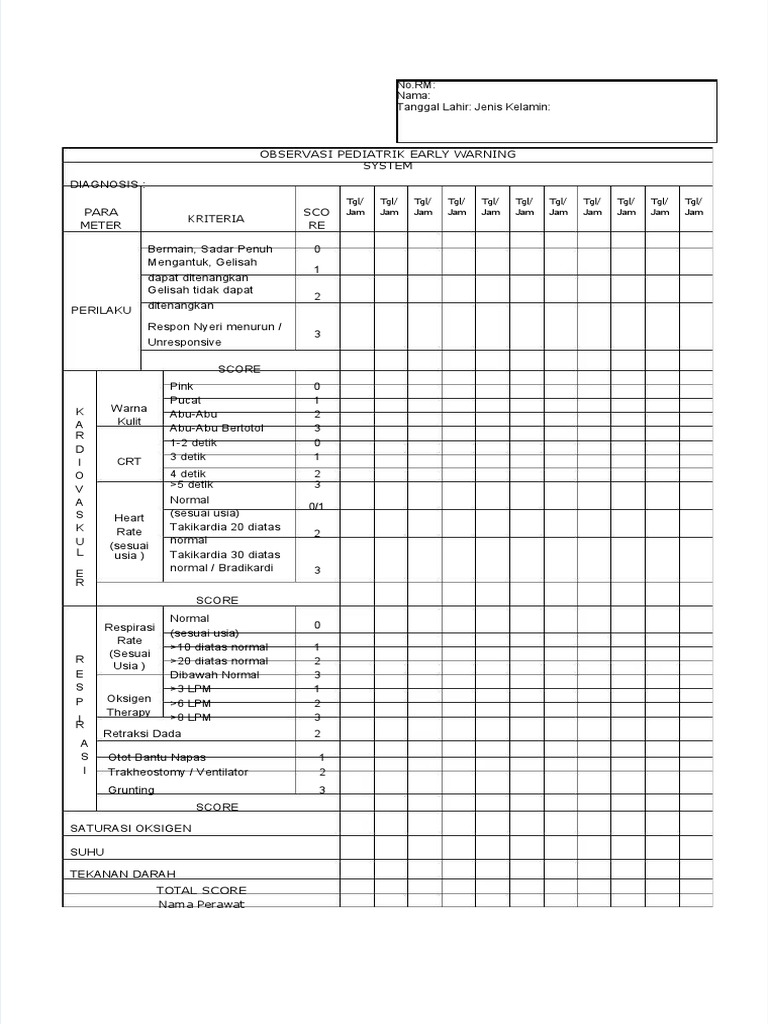 FORMULIR OBSERVASI Pews | PDF