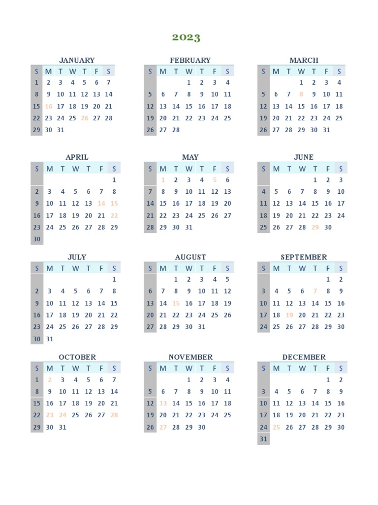 2023 Calendar | PDF