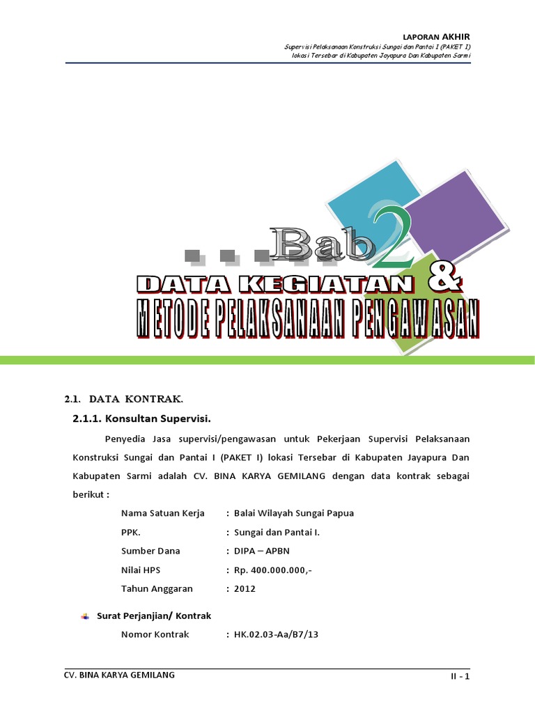 Bab 2 (Data Kegiatan) | PDF