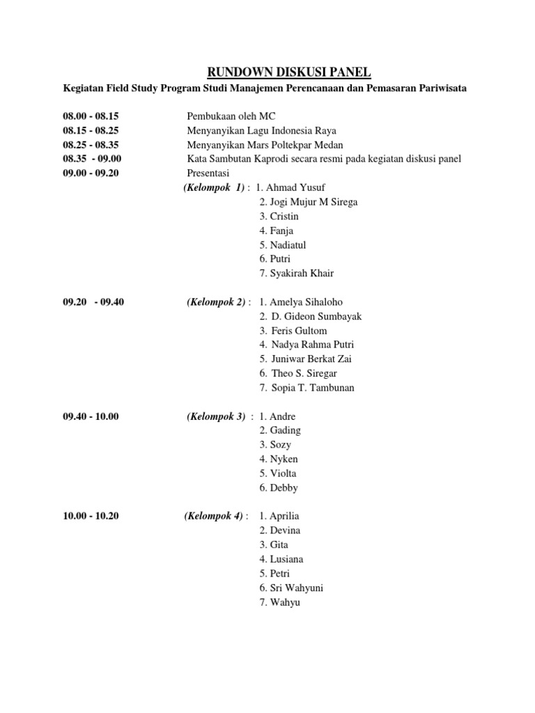 Rundown Diskusi Panel | PDF