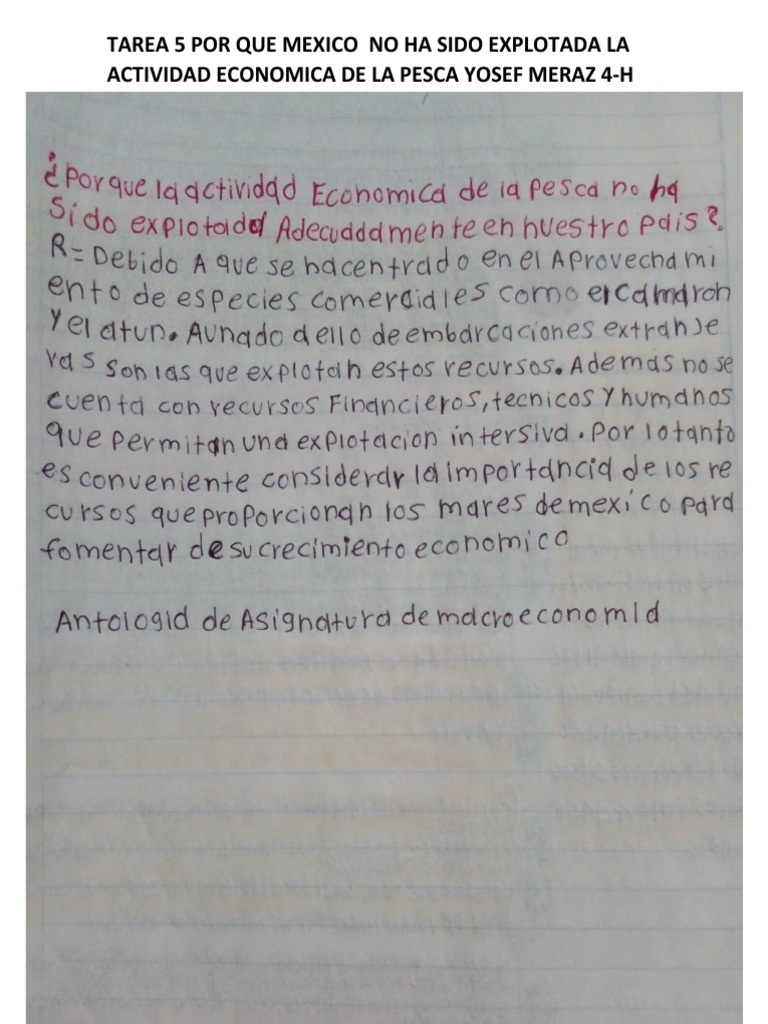 Tarea 5 La Pesca Yosef Adriel Meraz Ramirez 4-H PDF | PDF