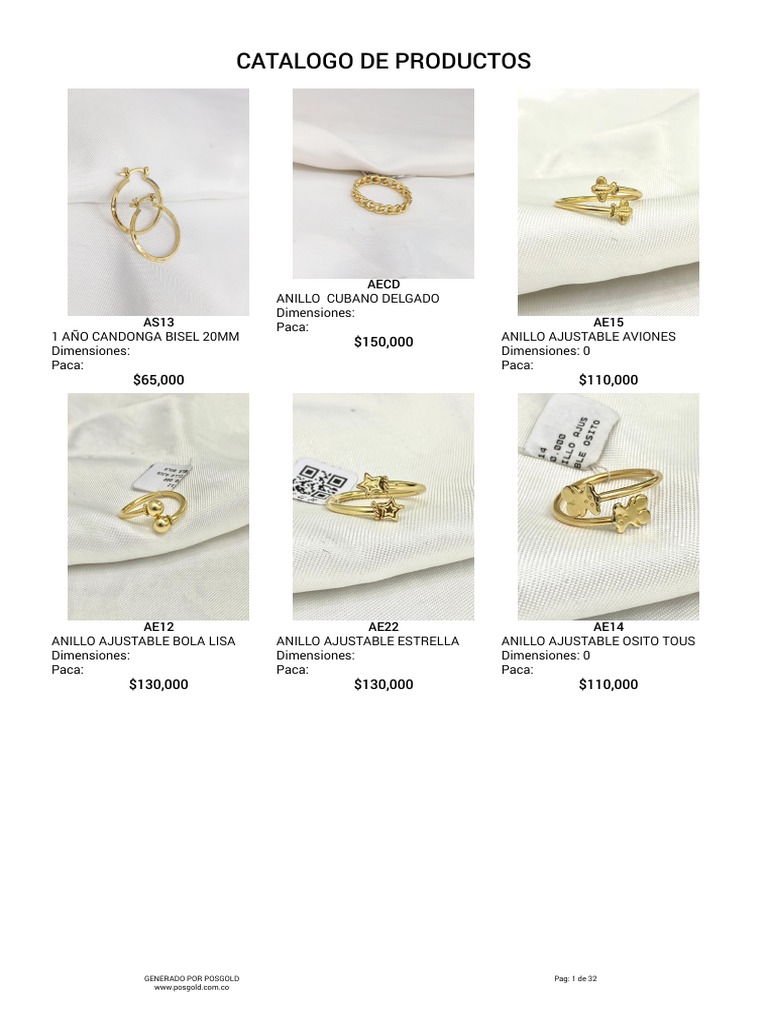 Catálogo de anillos y cadenas de oro y acero | PDF