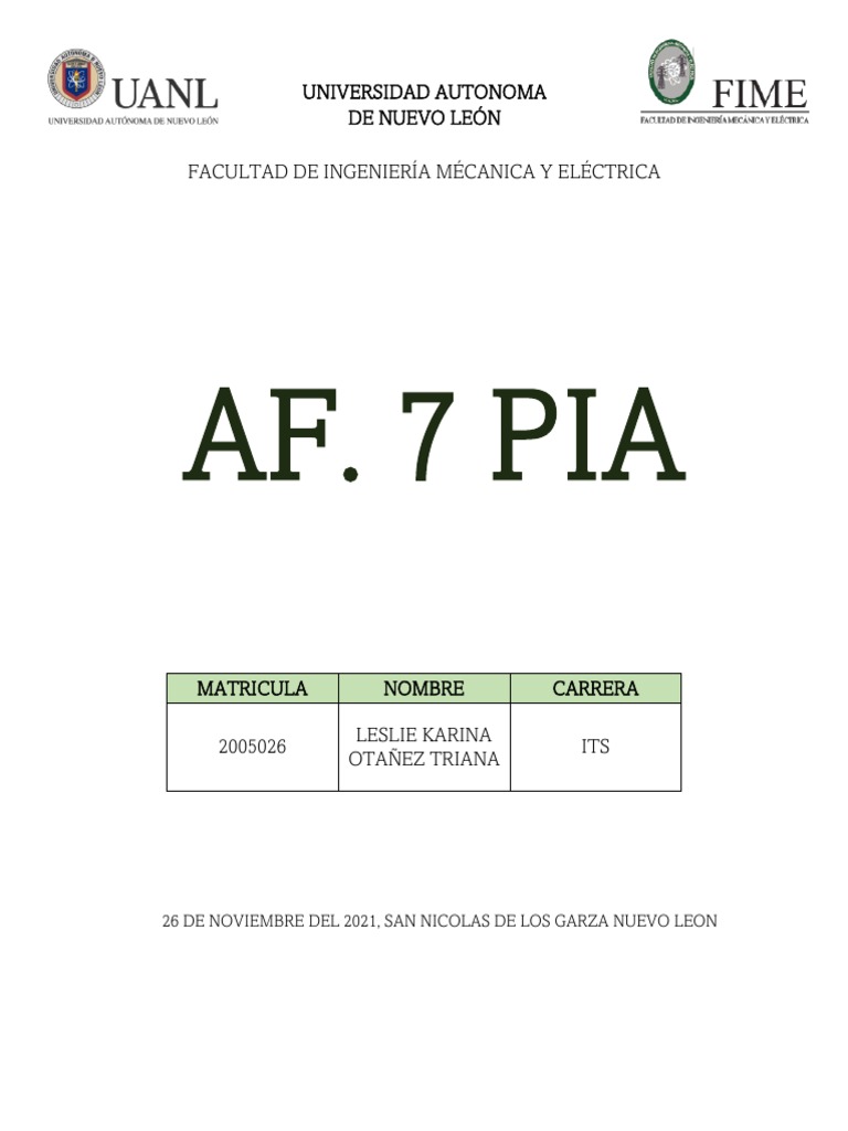Af7 Pia (Actividades Complementarias y Evidencia de Investigacion ...