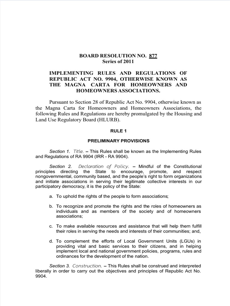 Dokumen - Tips - Ra 9904 Irr Magna Carta For Homeowners Homeowners ...