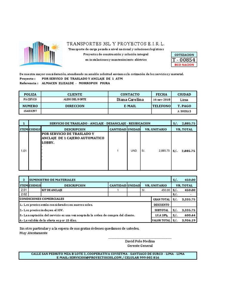 Transporte 3SL | PDF | Industrias de servicio
