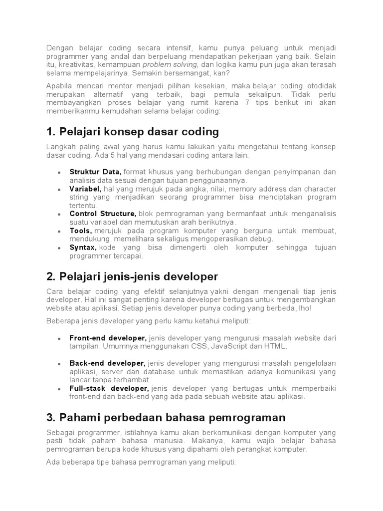Belajar Coding | PDF