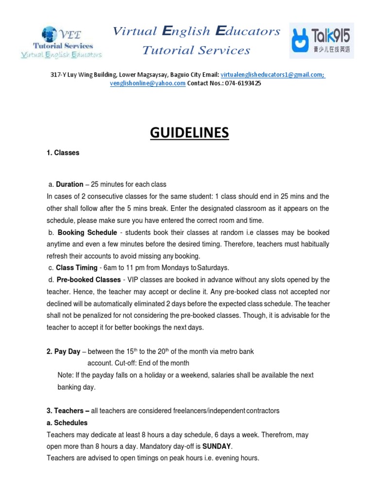 Talk915 Guidelines 2023 | PDF | Teachers