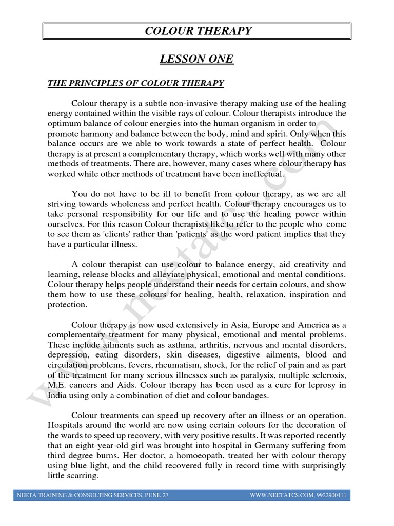 An Introduction to the Principles and Philosophy of Colour Therapy ...