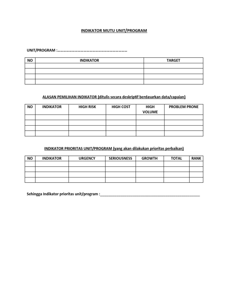 Indikator Mutu Unit & Program | PDF | Komputer