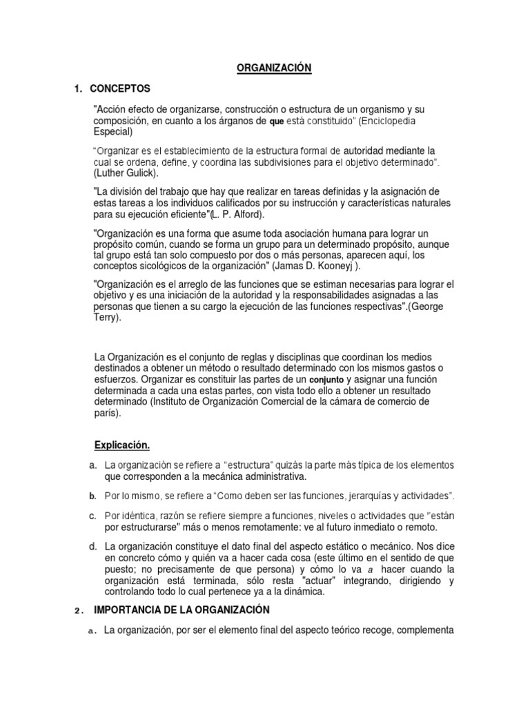 Tarea - Organización | PDF | Teoría