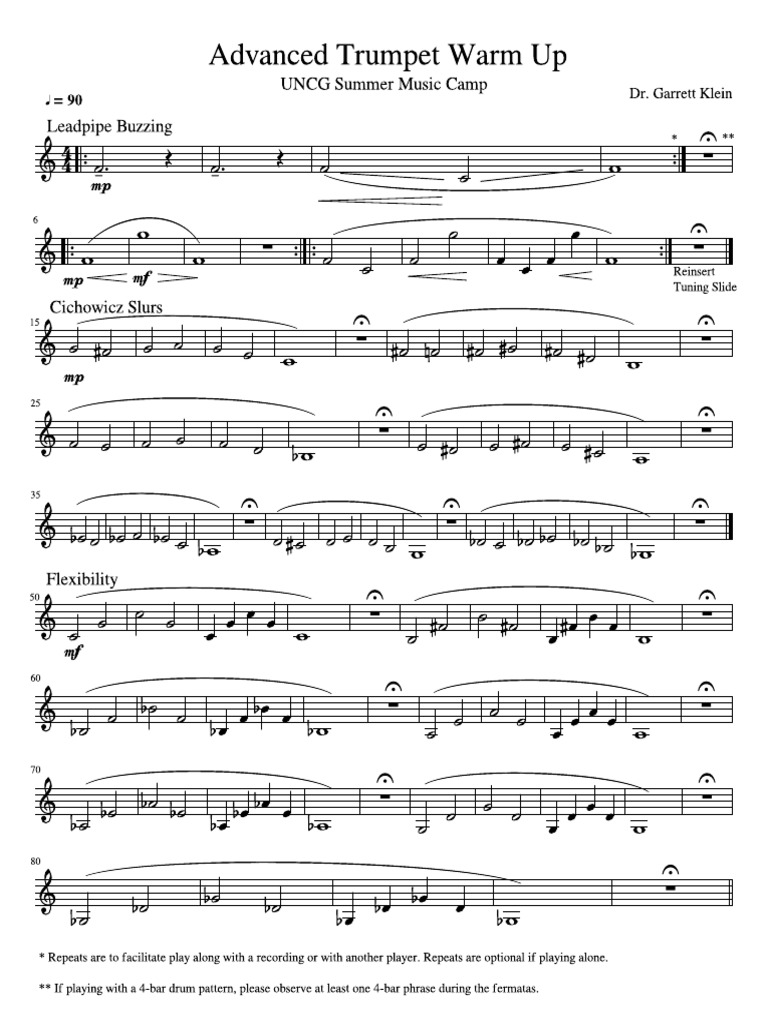 Klein Advanced Trumpet Warmup | PDF