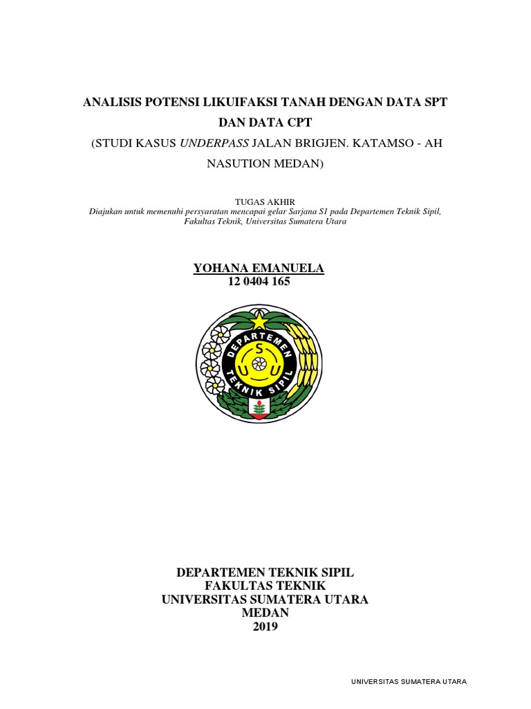 Analisis Potensi Likuifaksi Tanah Dengan Data SPT Dan Data CPT | PDF ...