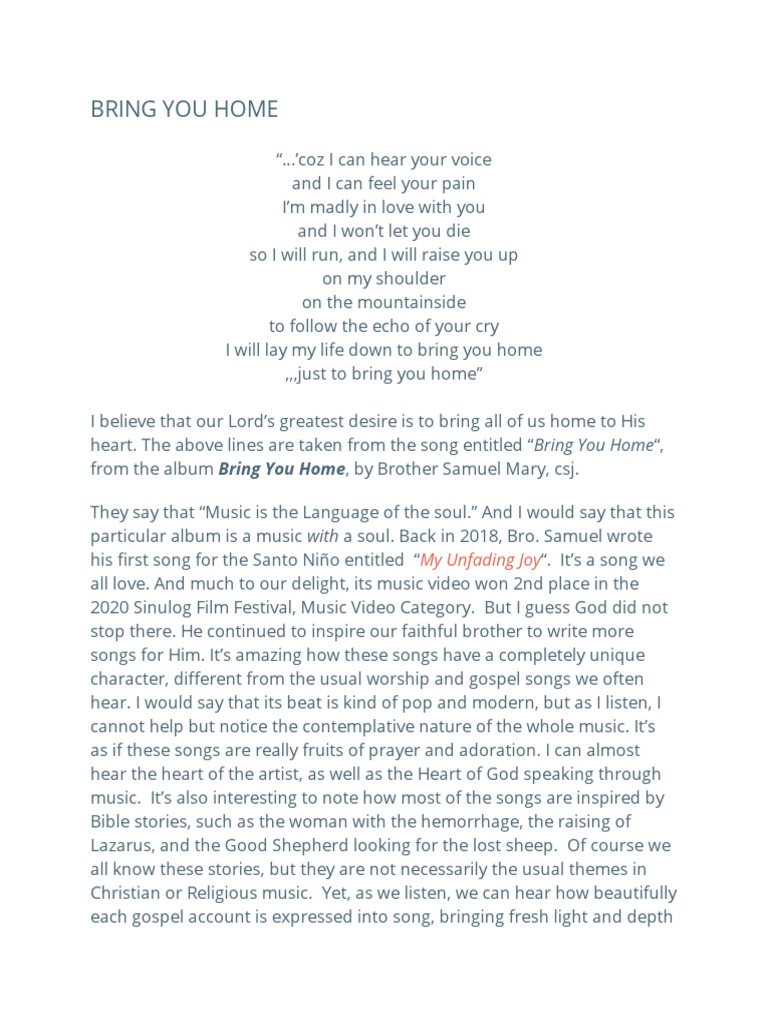 Bring You Home | PDF