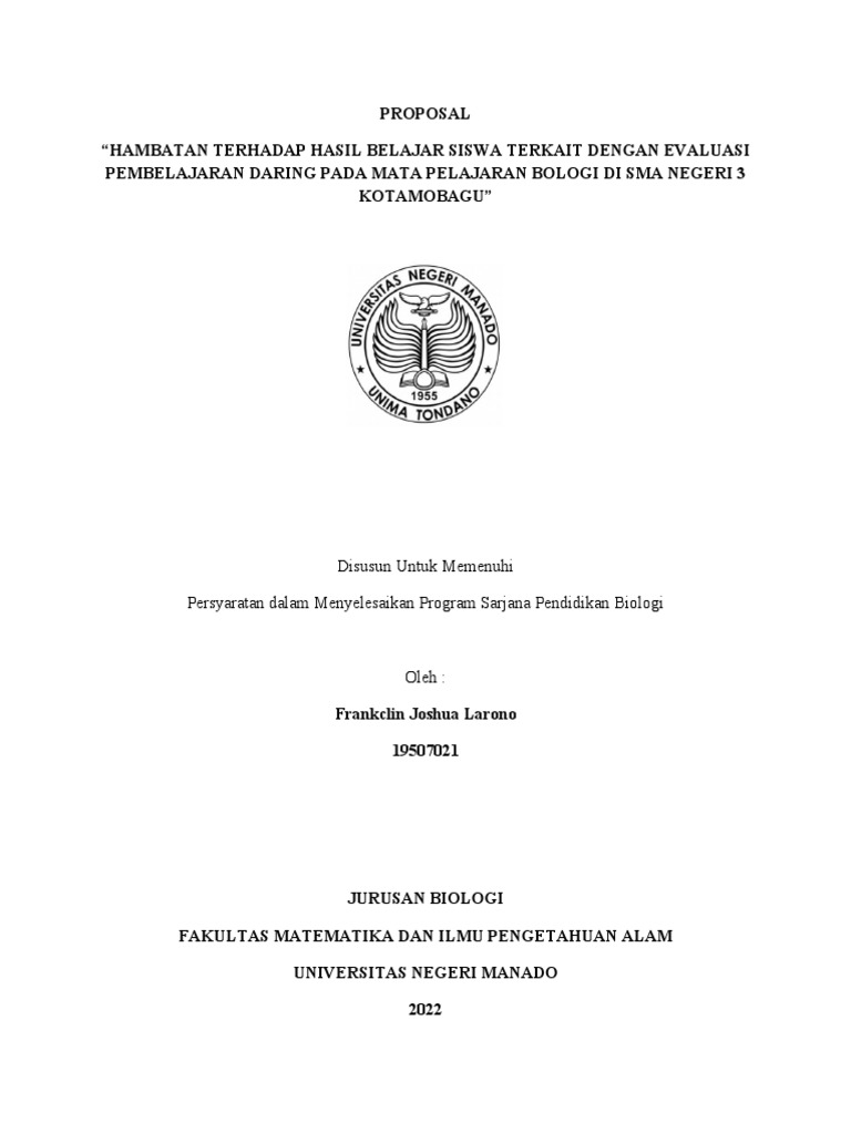 Proposal Penelitian Joshua Larono 2023 | PDF