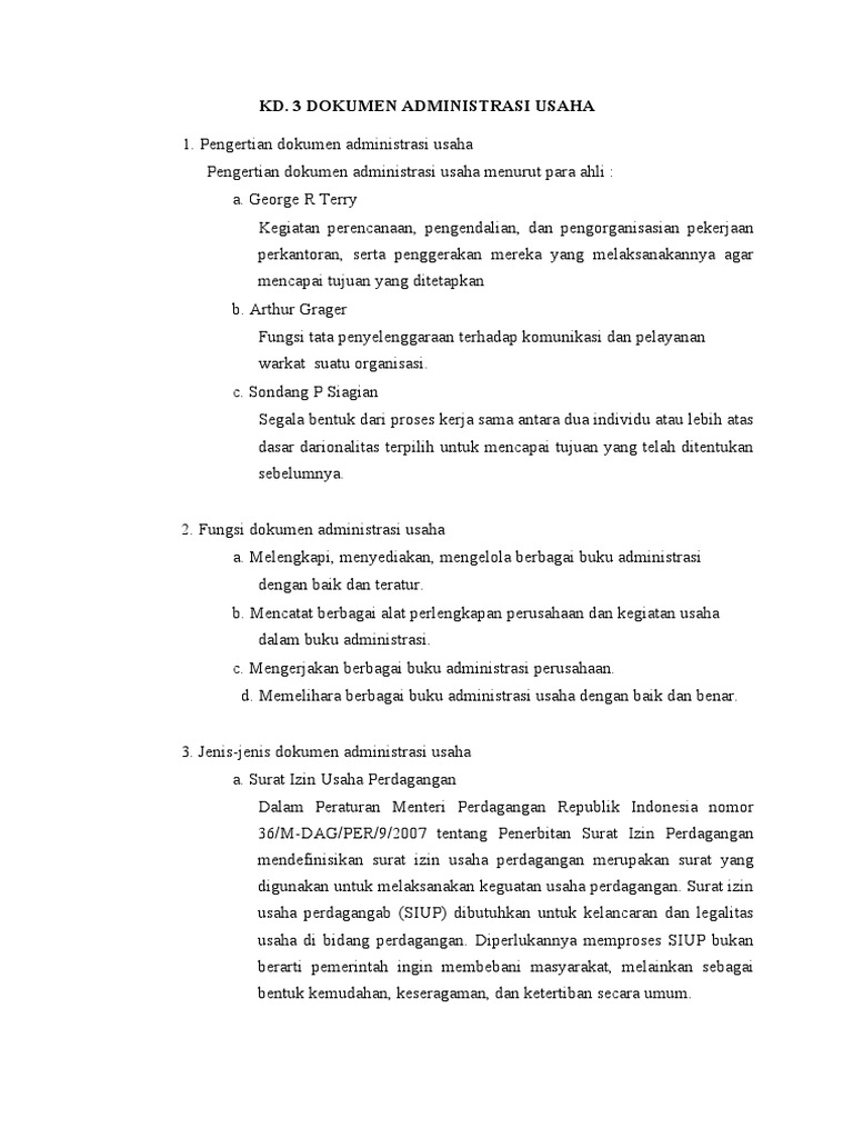 Dokumen Administrasi Usaha | PDF