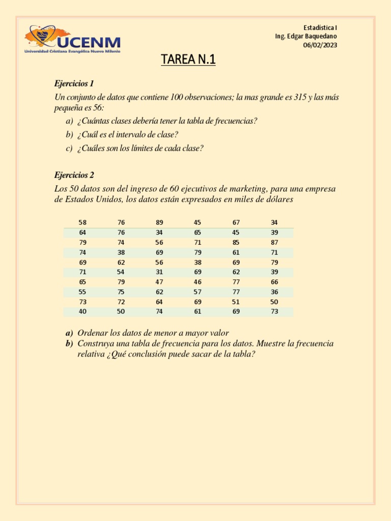 Tarea N1 (Esta2023) - 230206 - 161945 | PDF