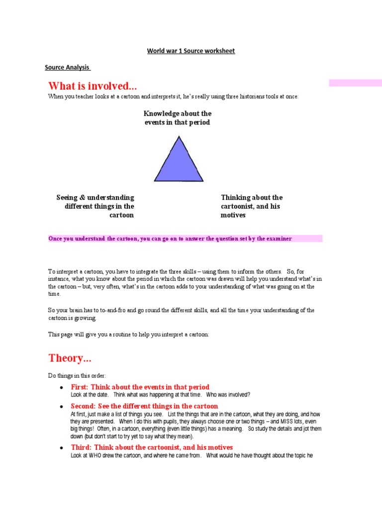 World War 1 Source Analysis | PDF | Treaty Of Versailles | World War I ...