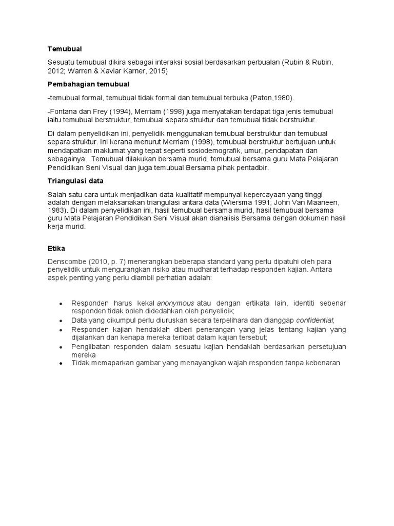 Draf Temubual | PDF | Karier & Perkembangan