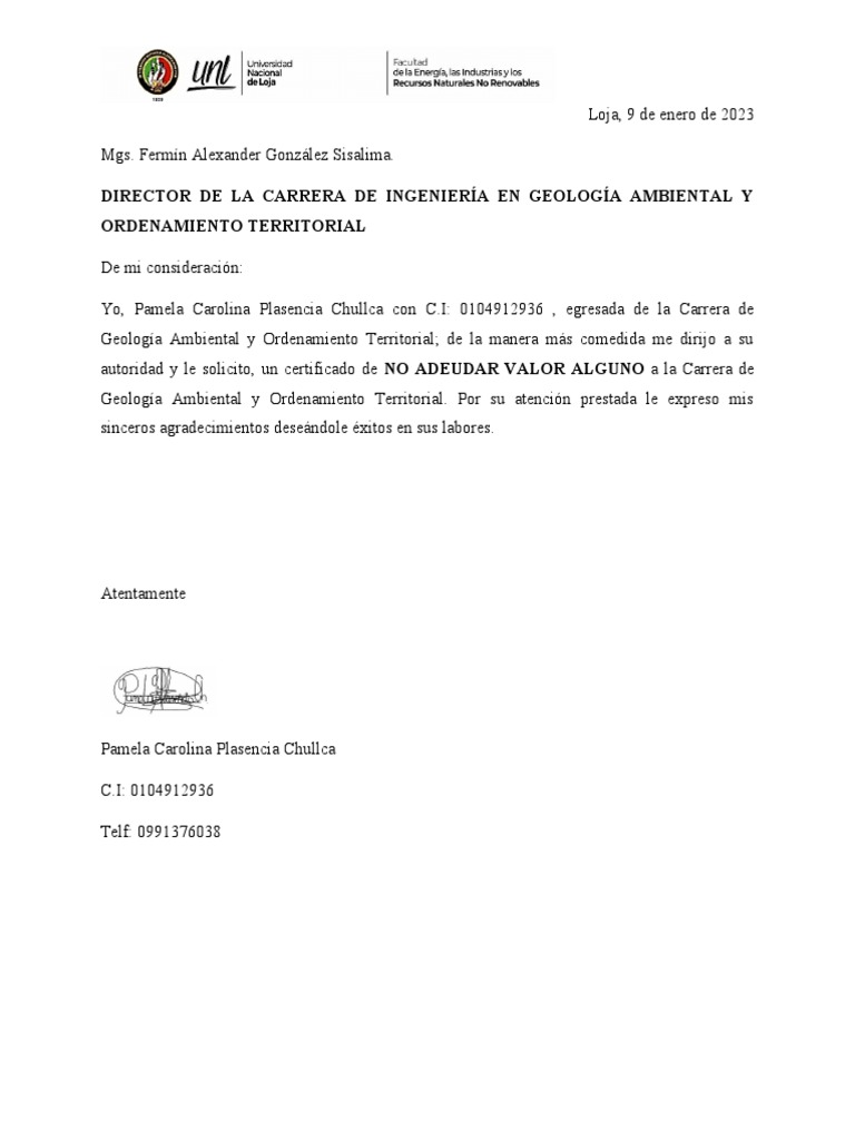 Oficio No Adeudar | PDF