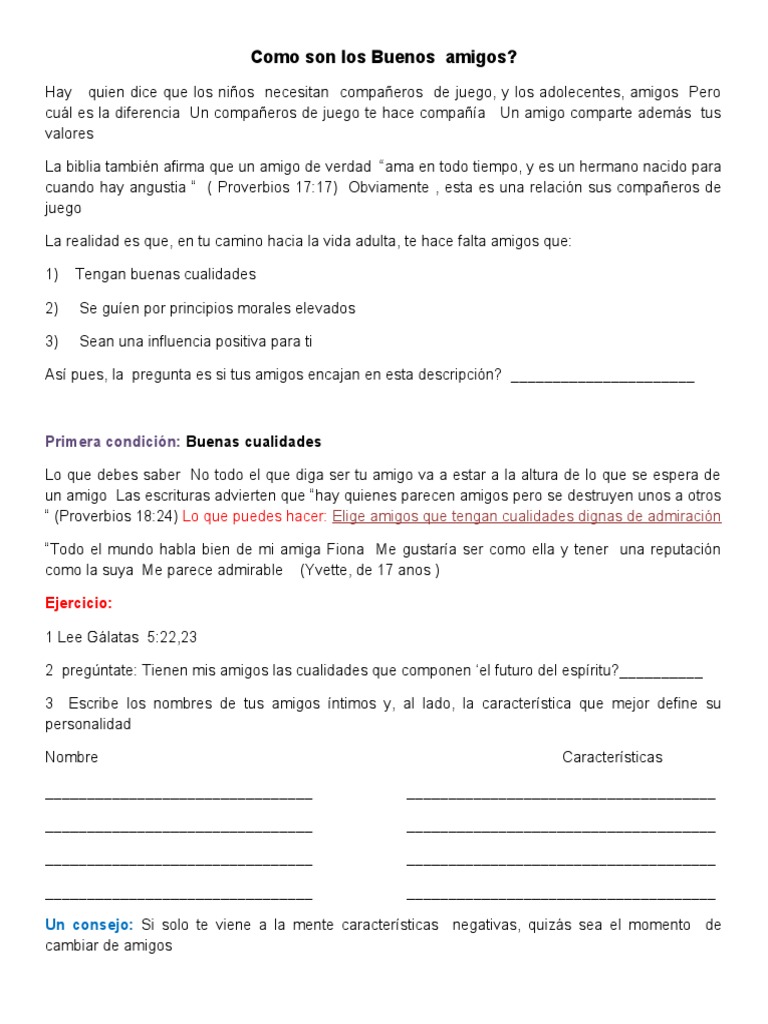 Como Son Los Buenos Amigos | PDF