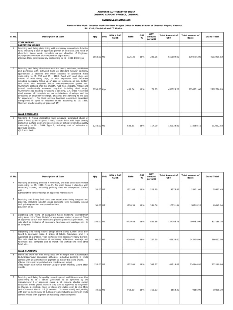 Consolidated BOQ | PDF | Door | Pipe (Fluid Conveyance)