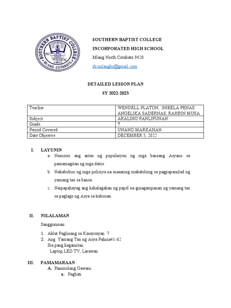 Weekly Final Dlp Pdf