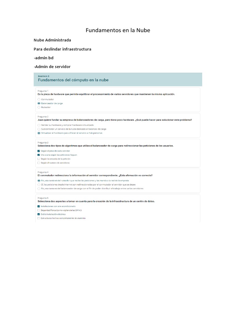 Respuestas Curso Fundamentos en La Nube | PDF